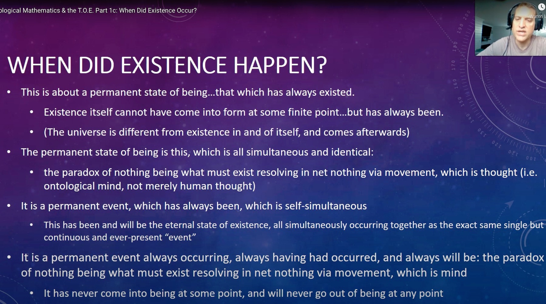 Ontological Mathematics And The T.O.E.: When Did Existence Occur ...
