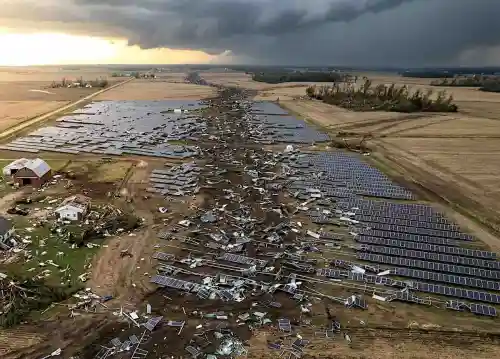 Tornado Destroys Two Indiana Solar Farms, Nearby Coal Plant Undamaged ...
